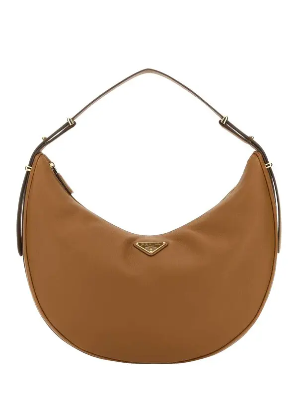 Prada Vitello Leather Handbag - Brown