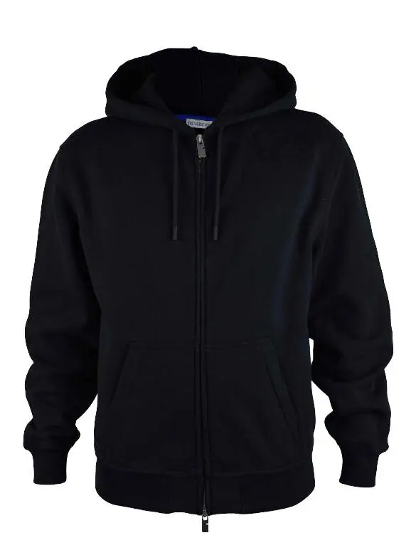 Burberry Cotton Zip-up Hooded Vest With Embroidered Logo - Black