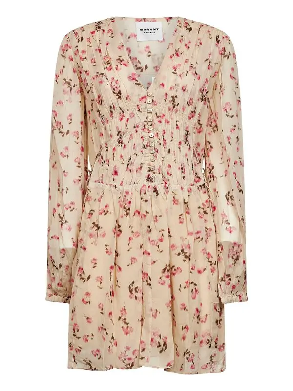 Isabel Marant Étoile Floral Print Long Sleeve Minidress - Multicolor