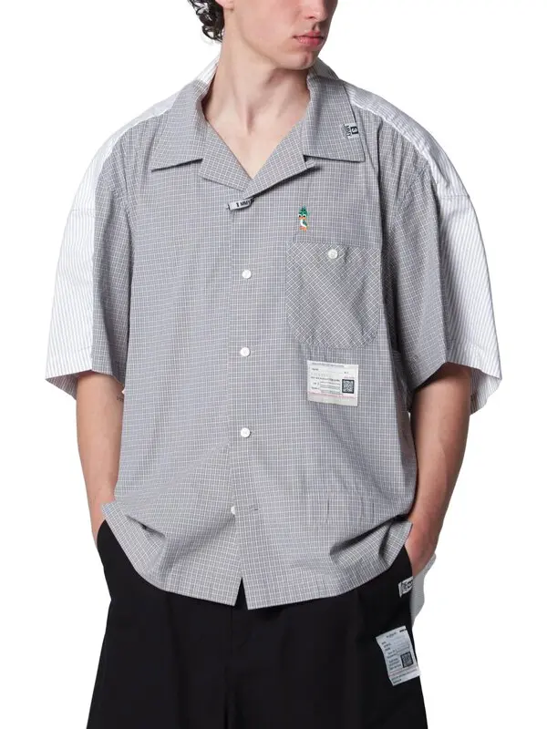 Mihara Yasuhiro Grey Checked Cotton Layered Shirt - Gray