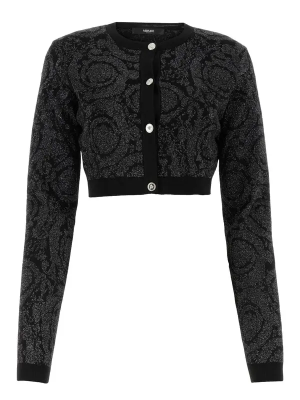 Versace Embroidered Stretch Viscose Blend Cardigan - Multicolor