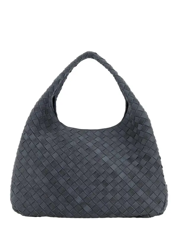 Bottega Veneta Air Force Suede Large Campana Shopping Bag - Blue