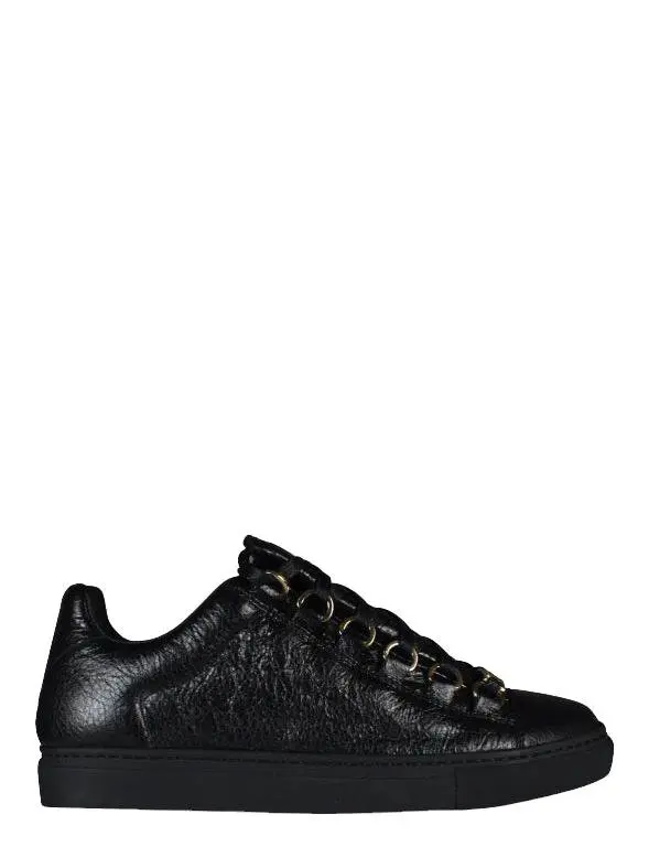 Balenciaga Arena Textured Lambskin Sneakers - Black