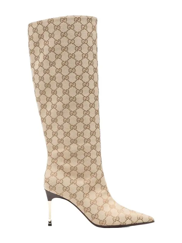 Gucci Gg Fabric Stiletto Boots - Multicolor