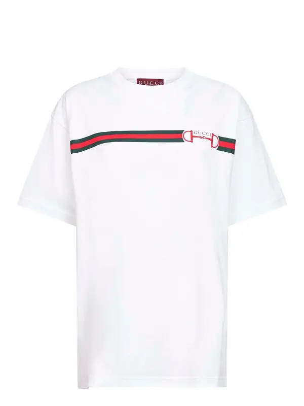 Gucci White Cotton Jersey Printed T-shirt - Multicolor