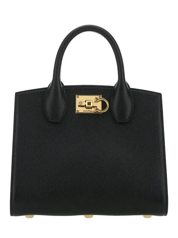 FERRAGAMO The Studio Top Handle Bag - Black