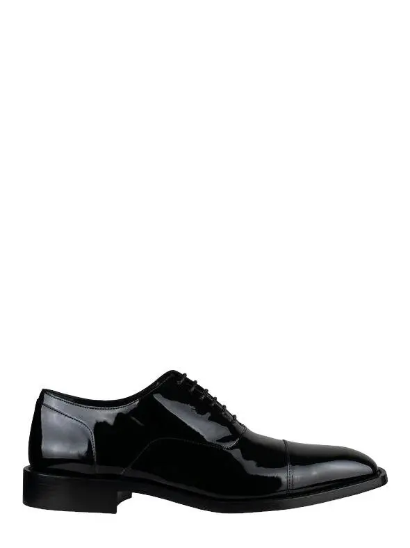 Balenciaga Patent Leather Derby Shoes - Black