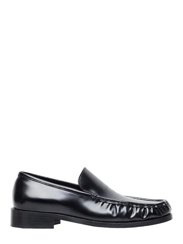 Acne Studios Leather Loafers With Embossed Logo Detail - Black