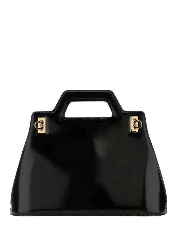 FERRAGAMO Salvatore Leather Wanda M Handbag - Black