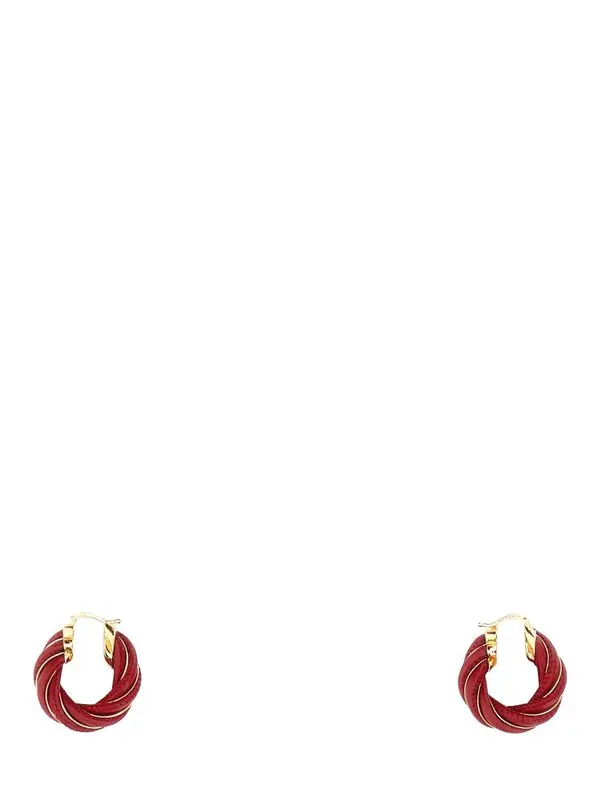Bottega Veneta Tiziano Nappa Leather And 925 Silver Twist Earrings - Red