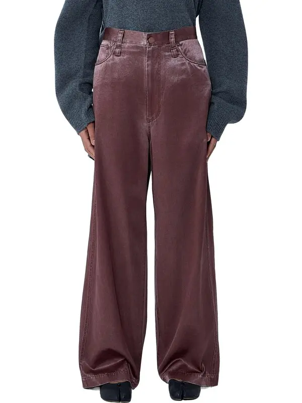 Issey Miyake Satin Wide-leg Jeans - Brown
