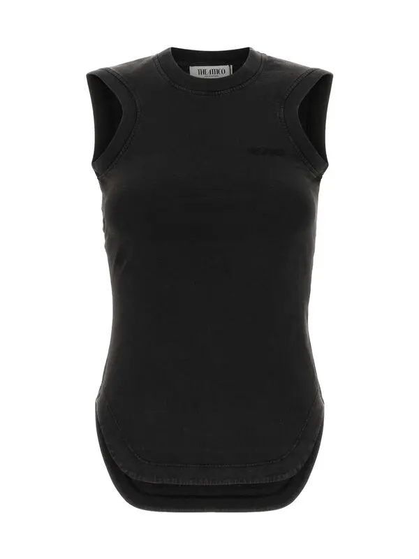 Attico Dark Cotton Tank Top - Brown