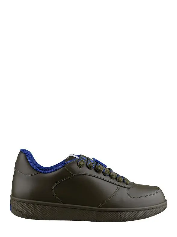 Burberry Terrace Leather Low Top Sneakers - Yellow