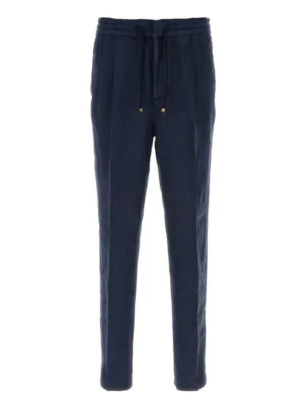 Brunello Cucinelli Linen Trousers - Blue