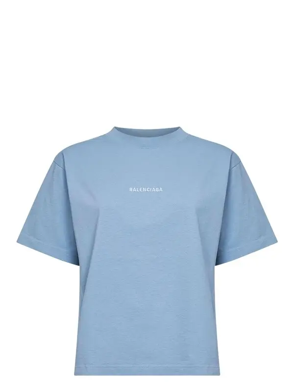 Balenciaga Cotton T-shirt With Embroidered Logo - Multicolor