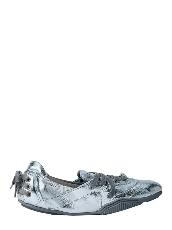 Acne Studios Metallic Leather Lace-up Shoes - Silver