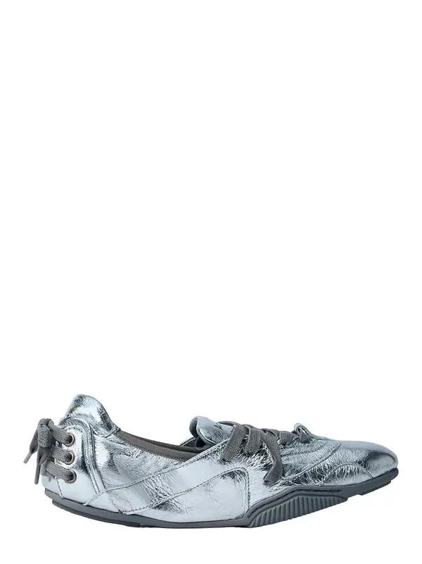Acne Studios Metallic Leather Lace-up Shoes - Silver