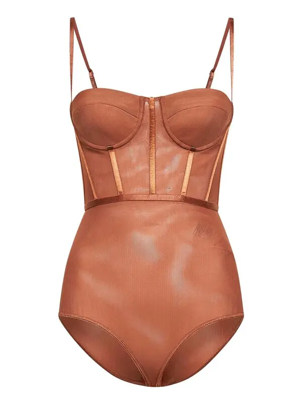 Zimmermann Stretch Mesh Corset Bodysuit - Multicolor