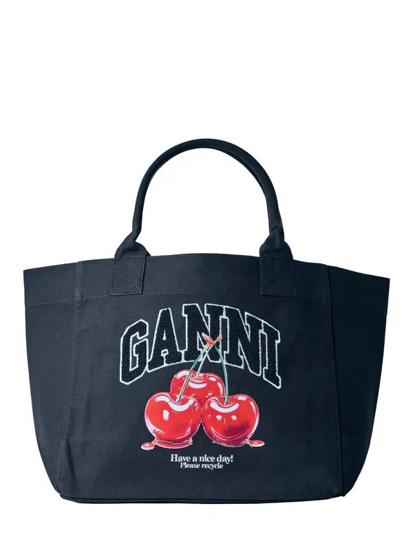 GANNI Medium Trapeze Shopper Bag - Black