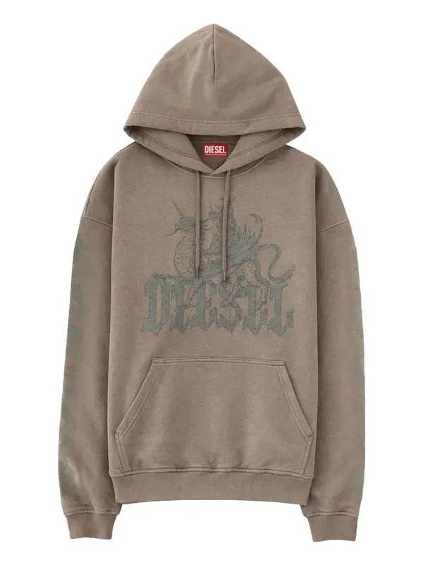 DIESEL® Felpa Con Logo Hoodie - Brown