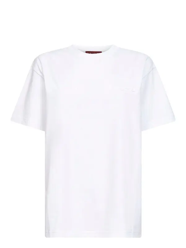Gucci White Cotton Jersey Embroidered T-shirt - Multicolor
