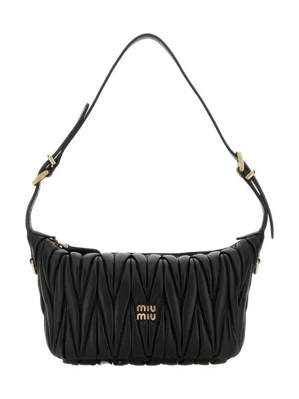 Miu Miu Quilted Leather Handbag - Black