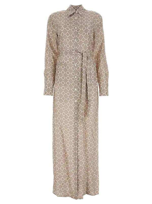 Prada Printed Silk Shirt Dress - Multicolor