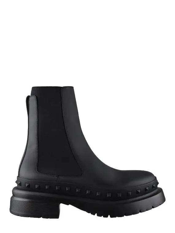 Valentino Garavani M-way Rockstud Chelsea Boots - Black
