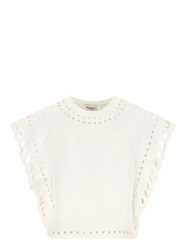 Isabel Marant Étoile Odyle Cotton Top With Eyelet Detailing - Multicolor