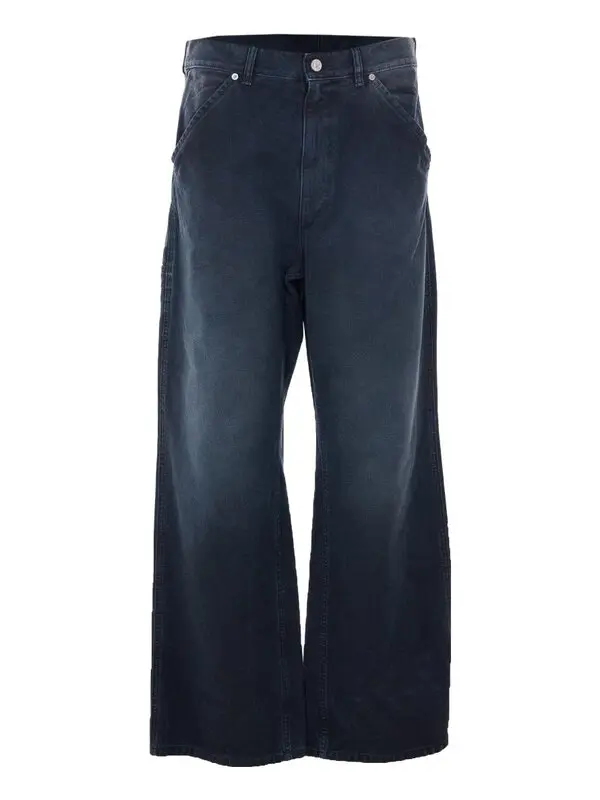 Marni Wide Leg Canvas Trousers - Blue