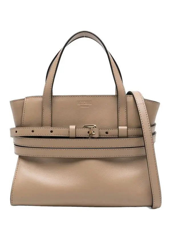 Moschino Small Leather Handbag With Buckle Strap Embellishment - Multicolor