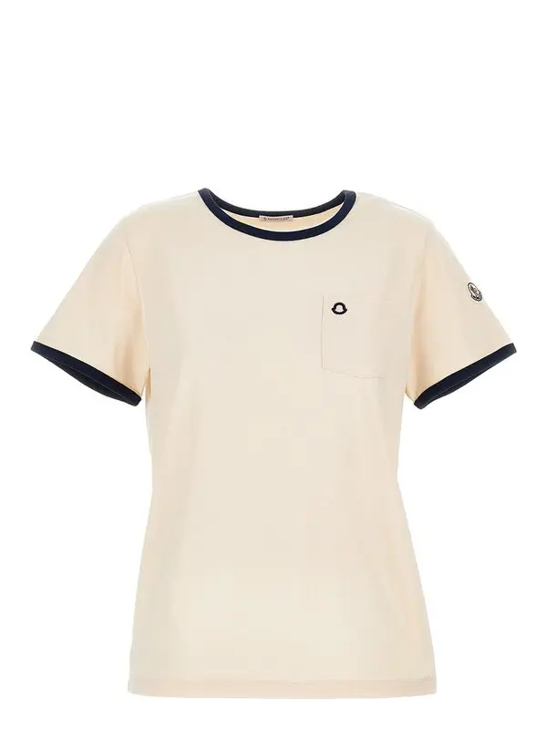 Moncler Embroidered Logo Cotton Jersey T-shirt - Multicolor
