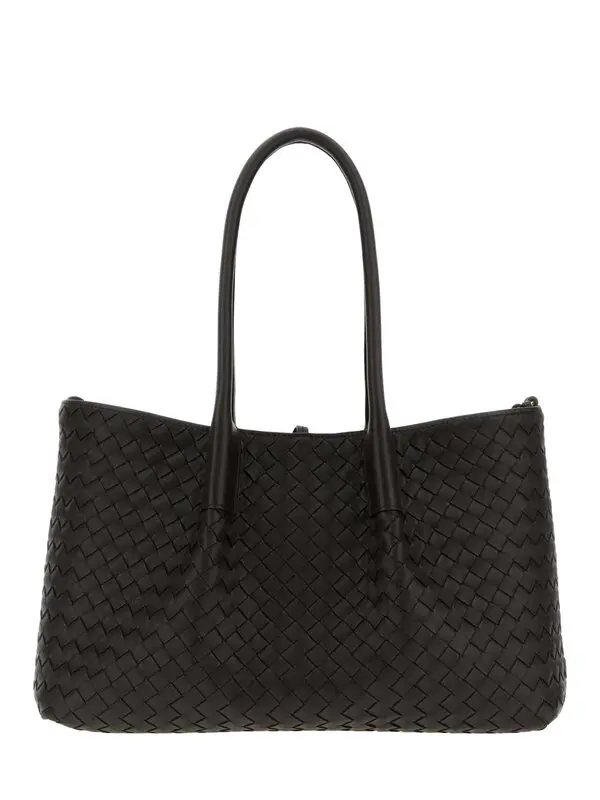 Bottega Veneta Dark Leather Pinacoteca Reversible Shopping Bag - Brown