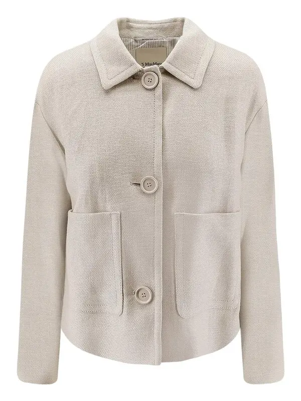 Max Mara Distressed Linen And Cotton Jacket - Multicolor