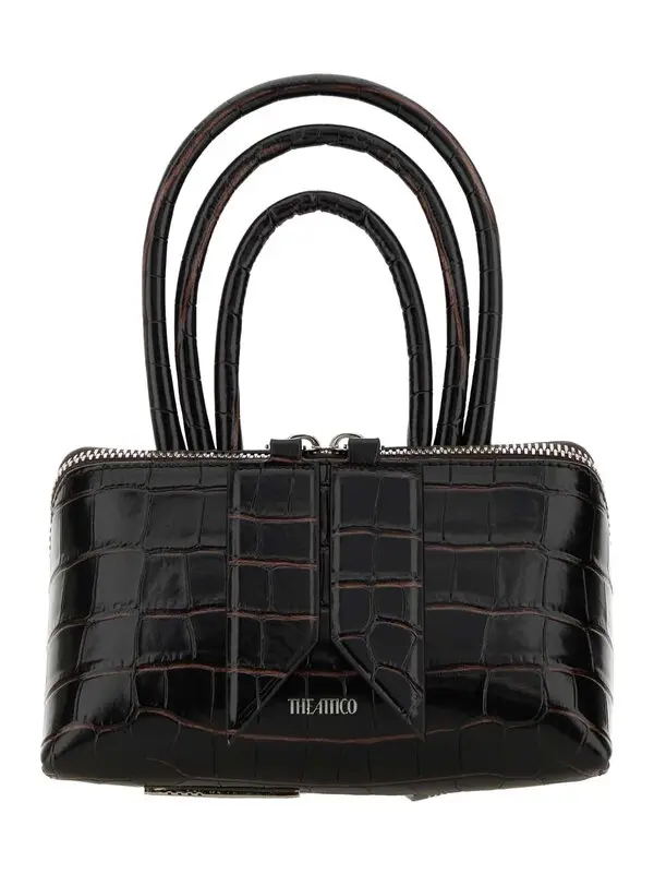Attico Dark Leather Mini Friday Bag - Brown