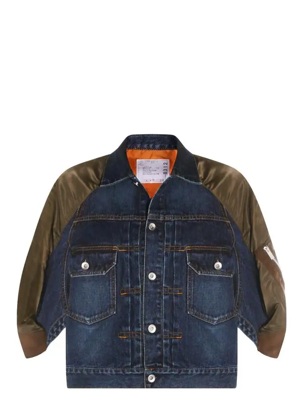 Sacai Denim X Nylon Twill Jacket - Blue