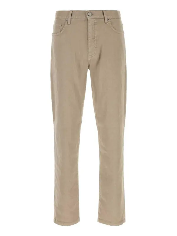 Zegna Stretch Linen Blend Trousers - Brown