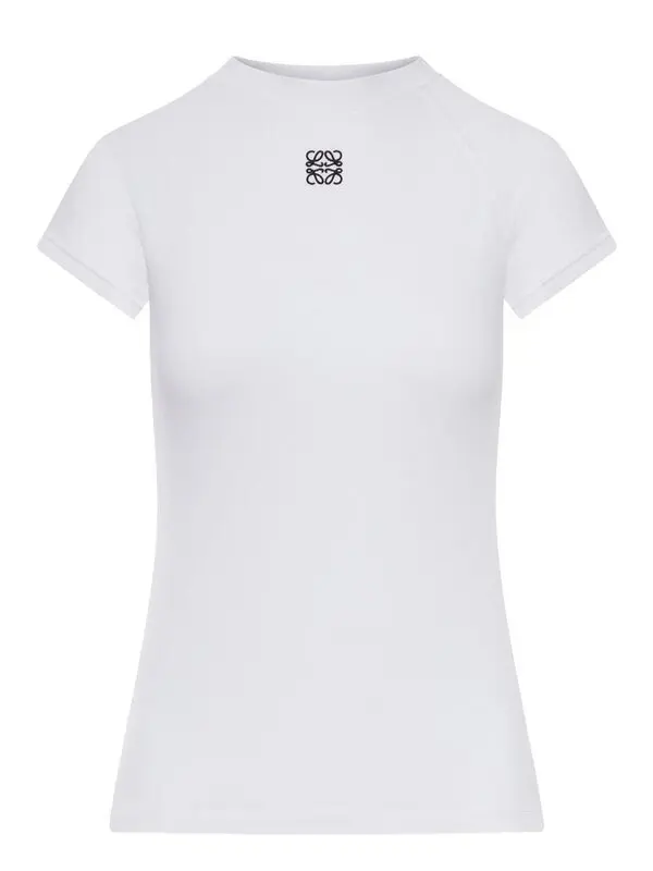 Loewe Anagram Embroidered Slim Fit T-shirt - White