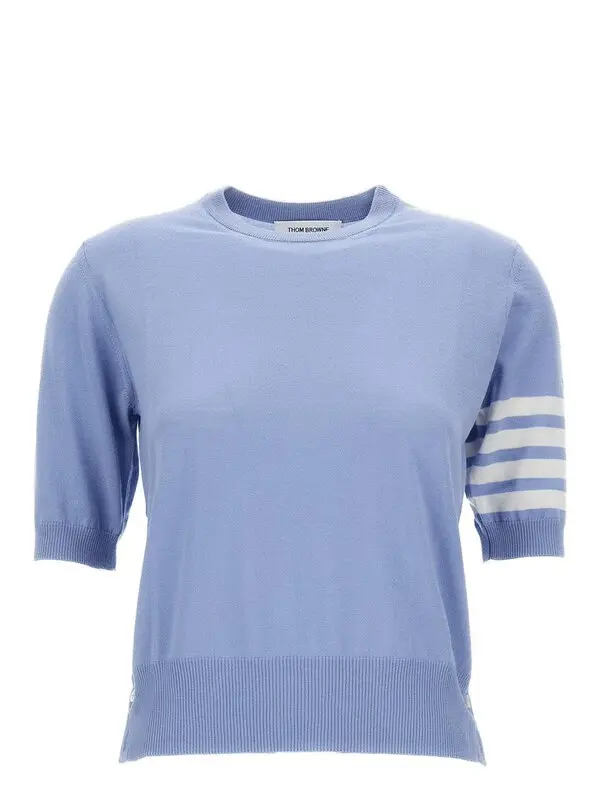 Thom Browne Merino Wool Jersey Stitch 4-bar Tee - Multicolor