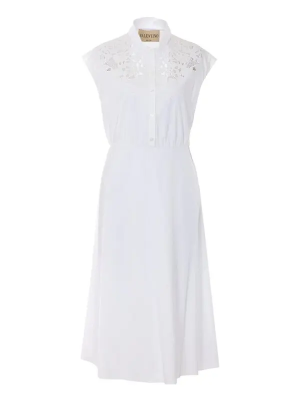 Valentino Garavani Embroidered Midi Dress - White