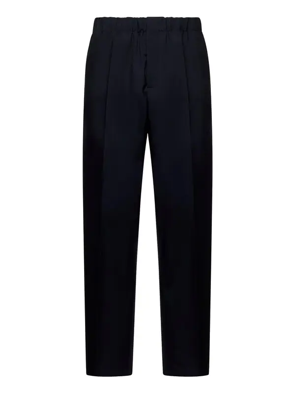 JIL SANDER Blue Gabardine Tapered Trousers - Multicolor
