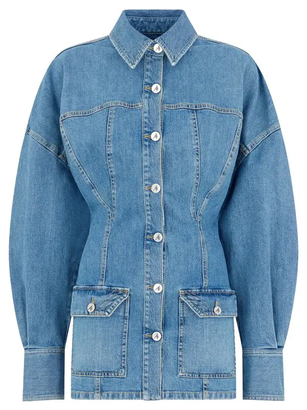 Attico Denim Mini Dress - Multicolor