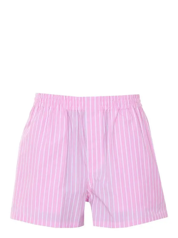 Balenciaga Striped Cotton Boxer Shorts - Pink