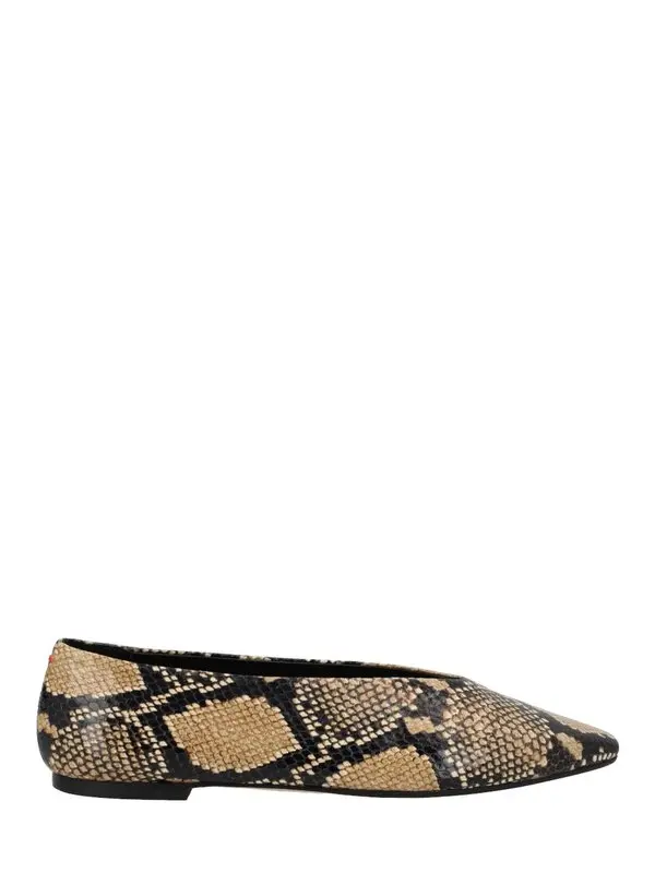 AeydĒ Ballerina Betty Snake Print Calf Leather Flats - Multicolor