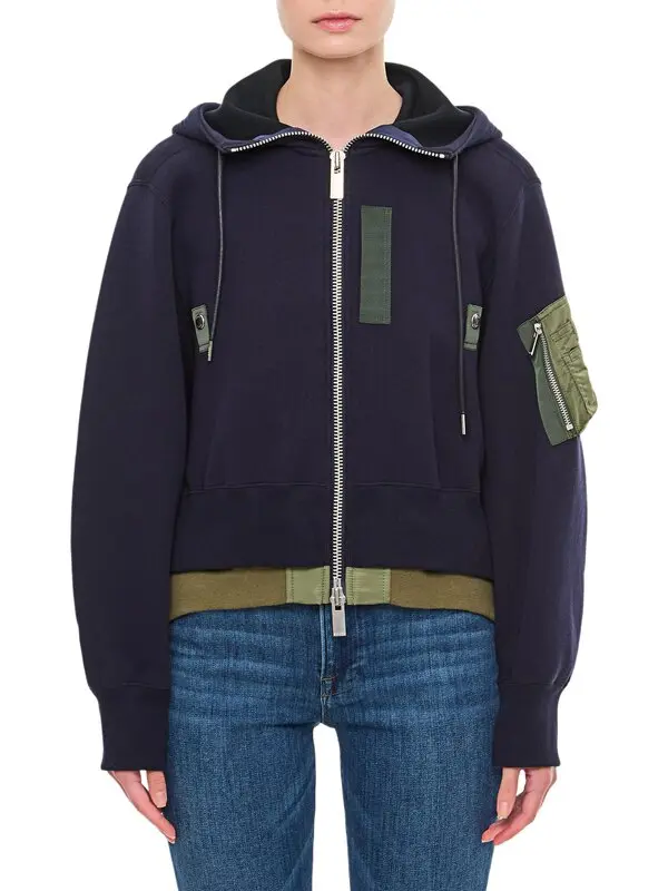 Sacai Sponge Sweat X Nylon Twill Hoodie - Multicolor