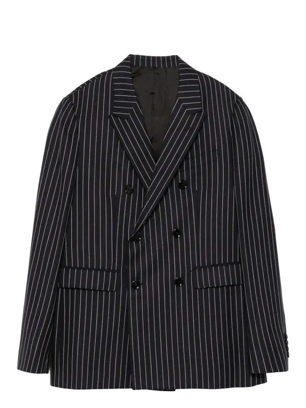 Celine Double-breasted Wool Jacket - Multicolor