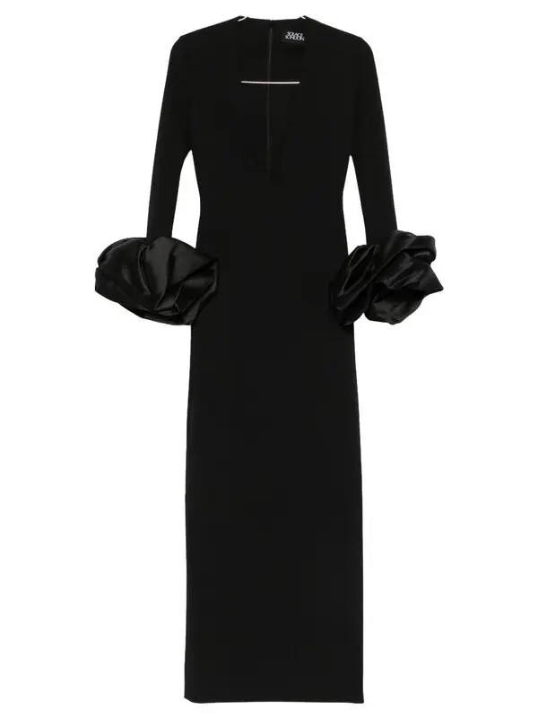 Solace London Valerie Maxi Dress With Ruffled Cuffs - Multicolor