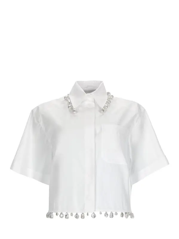 Sportmax Embellished Cotton Shirt - White
