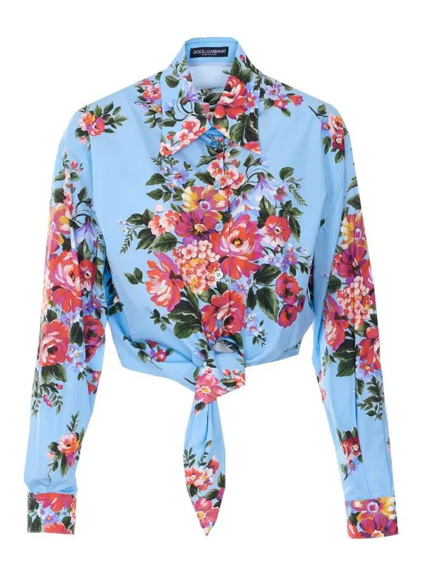 Dolce & Gabbana Floral Print Long-sleeve Shirt - Blue