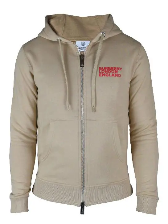 Burberry Hooded Vest With Red Graphic Details - Cream